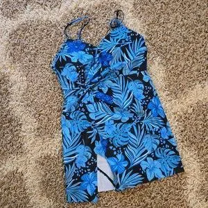 Grace Karin | Swim | Nwt Grace Karin Blue Tropical Floral Skirted One ...